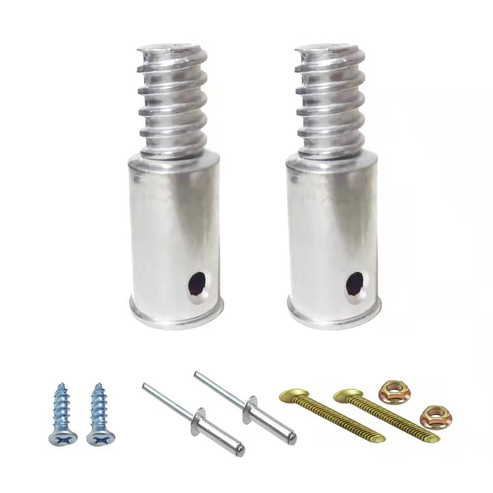 MoMo_moom Threaded Tip Replacement - Ultra Threaded Tip Repair Kit - Metal Threaded Handle Tips for 3/4" (0.8") Wood or Metal Poles-2 PC-Aluminum