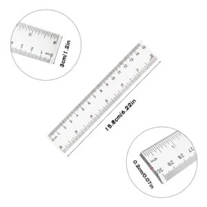 4 Pack 12+6-Inch Straight Rulers,Clear Plastic Ruler, Suitable for Student School and Office Drawing Measuring Tools, Kids Ruler, Standard Ruler, Centimeter and inch Ruler, Small Rulers