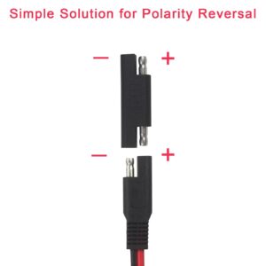 SAE Polarity Reverse Adapter Connector 2 Pin SAE Polarity Switching Adapter SAE Quick Disconnect Plug For SAE To SAE Extension Cable Solar Panel Automotive Battery Maintainer Power Charger (2 pack)