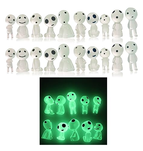 Oismys Glow in Dark Tree Elves Fairy 20Pcs Luminous Ghost Micro Landscape Accessories Garden Decoration Outdoor Patio Lawn Yard Fish Tank Potted Plants Kit