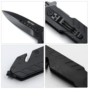 DPNAO Folding knife Portable Pocket, Liner-Lock, Clip, Seatbelt Cutter, Glass Breaker for Emergencies, EDC Outdoor Camping Hunting, Excellent Support Tool for Fishing, Etc