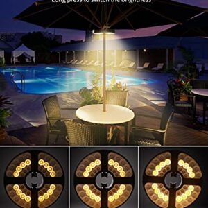 Patio Umbrella Lights, Rechargeable Umbrella Light 48 LED Lights 3 Modes Cordless Umbrella Pole Light for Patio Umbrellas, Camping Tents and Other Outdoor Use