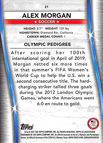 2020 Topps US Olympics and Paralympics Team Hopefuls #21 Alex Morgan Olympics Card