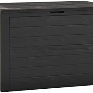 FAMIROSA 50 Gallon Garden Storage Box Outdoor Cushion Deck Patio Storage Chest Storing Pillow Tool Box Blanket Indoor Interior Container 38.7x17.3x21.7inches (38.7x17.3x21.7inches Black)