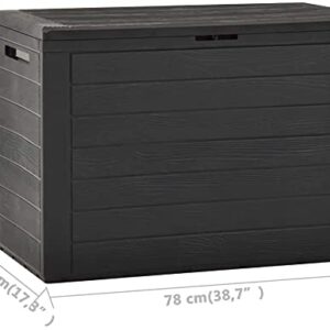 FAMIROSA 50 Gallon Garden Storage Box Outdoor Cushion Deck Patio Storage Chest Storing Pillow Tool Box Blanket Indoor Interior Container 38.7x17.3x21.7inches (38.7x17.3x21.7inches Black)