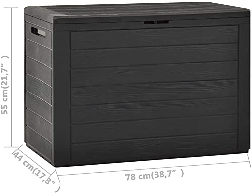 FAMIROSA 50 Gallon Garden Storage Box Outdoor Cushion Deck Patio Storage Chest Storing Pillow Tool Box Blanket Indoor Interior Container 38.7x17.3x21.7inches (38.7x17.3x21.7inches Black)