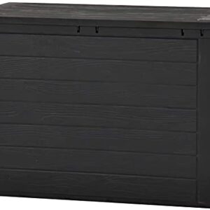 FAMIROSA 50 Gallon Garden Storage Box Outdoor Cushion Deck Patio Storage Chest Storing Pillow Tool Box Blanket Indoor Interior Container 38.7x17.3x21.7inches (38.7x17.3x21.7inches Black)