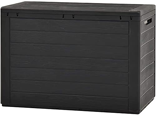 FAMIROSA 50 Gallon Garden Storage Box Outdoor Cushion Deck Patio Storage Chest Storing Pillow Tool Box Blanket Indoor Interior Container 38.7x17.3x21.7inches (38.7x17.3x21.7inches Black)