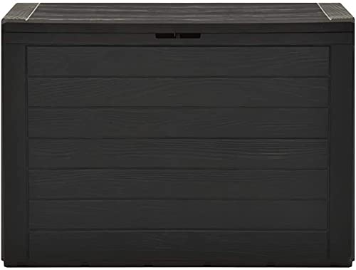 FAMIROSA 50 Gallon Garden Storage Box Outdoor Cushion Deck Patio Storage Chest Storing Pillow Tool Box Blanket Indoor Interior Container 38.7x17.3x21.7inches (38.7x17.3x21.7inches Black)