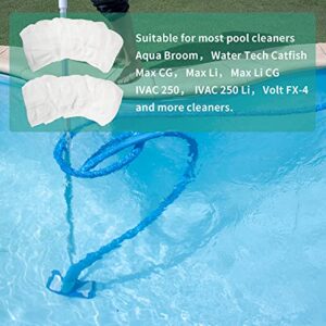 Pool Vacuum Cleaner Micro Filter Bag - Compatible with Water Tech Catfish Max CG Aqua Broom & Other nground or Above Ground Handheld Pool Blasters - 15 Pack (White)