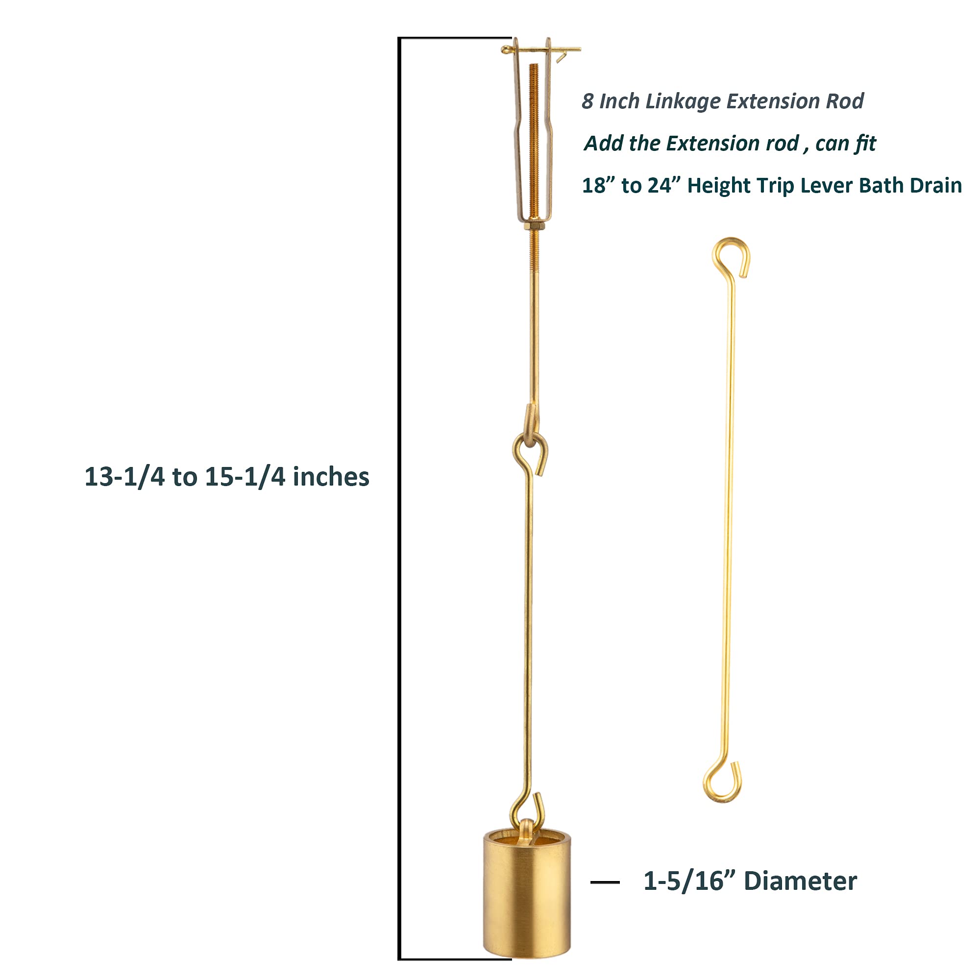 Tub Drain Linkage Assembly with Trip Lever and Strainer Done Cove, Fit for Trip Lever Bath Tub Waste and Overflow Drain by Artiwell