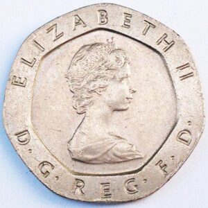 coin collection commemorative coin [airfare] old currency british 20 pence polygonal coin elizabeth ii