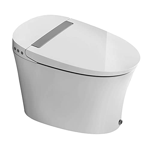 Fine Fixtures Modern One Piece Toilet - Elongated, Touchless and Tankless Toilet