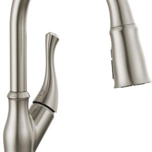 Delta Faucet Ophelia Brushed Nickel Faucet with Pull Down Sprayer for Kitchen Sink, Magnetic Docking, SpotShield Stainless 19888TZ-SP-DST