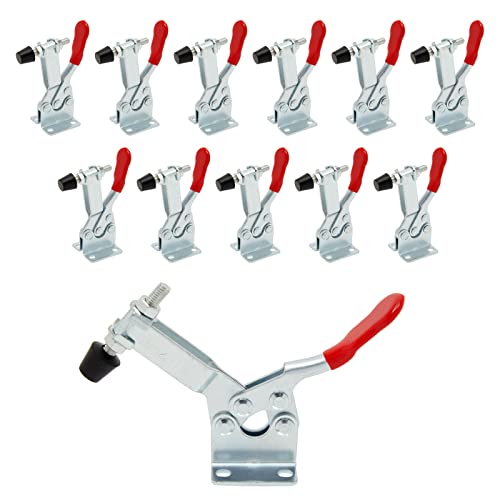 12 Pack Hold Down Toggle Clamps Latch with Anti-Slip Handle for Woodworking, 200lbs Capacity