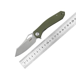 KUBEY Drake KU310C Gentlemans Everyday Carry, 7.87" Pocket Folding Knife with Tanto Blade and G10 Handle with Reversible Deep Carry Clip Good for Edc Outdoor Hiking and Hunting