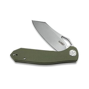 KUBEY Drake KU310C Gentlemans Everyday Carry, 7.87" Pocket Folding Knife with Tanto Blade and G10 Handle with Reversible Deep Carry Clip Good for Edc Outdoor Hiking and Hunting