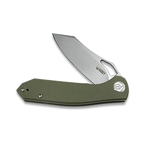 KUBEY Drake KU310C Gentlemans Everyday Carry, 7.87" Pocket Folding Knife with Tanto Blade and G10 Handle with Reversible Deep Carry Clip Good for Edc Outdoor Hiking and Hunting