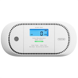 x-sense carbon monoxide detector alarm with digital lcd display, replaceable battery co alarm detector with peak value memory, xc01-r