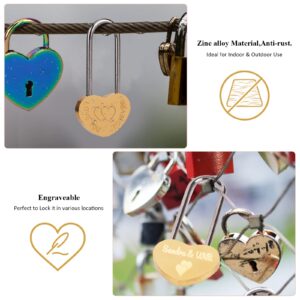 VeYocilk Love Lock Single Heart Padlock: 3.5" 50mm Engraved Love-You-Forever Wish Lock Without Key Everlasting Love for Lovers Wedding, Valentines, Anniversary, Travel, Valentines Day(NO Key)