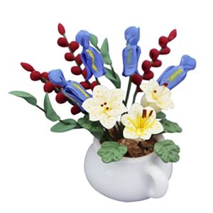 valiclud mini white pot green plant flower ornaments desktop accessories tabletop accessories supplies flower model mini fake plants mini plant decor resin flower decoration artificial