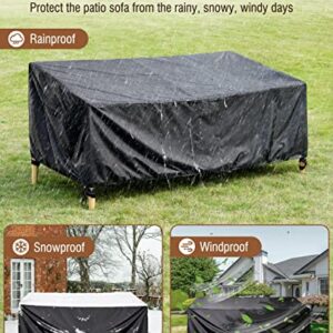 HIRALIY 3-Seater Outdoor Sofa Cover, Waterproof Outdoor Couch Cover, Heavy Duty Patio Furniture Covers for Outdoor Seating, Windproof Patio Sofa Covers for Winter, 82.6" L x 39" W x 27" H