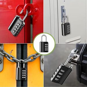 KeeKit Combination Lock, 4 Digit Combination Padlock with Keys, Resettable Waterproof Gate Lock for Locker, Gym, Fence, Case, School & Employee Locker, Toolbox – 2 Pack, Black