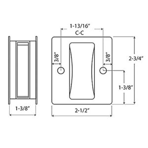 HOMOTEK Privacy Pocket Door Pull Without Switch Plate - Replace Old Or Damaged Passage Sliding Door Pull No Lock Quickly and Easily, 2-3/4”x2-1/2”, for 1-3/8” Thickness Door, Black