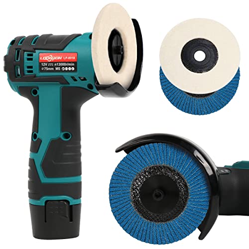 JIUNENG Mini Angle Grinder,12V Mini Cordless Angle Grinder with Two Battery, Metal Cutter Machine for Grind,Cut