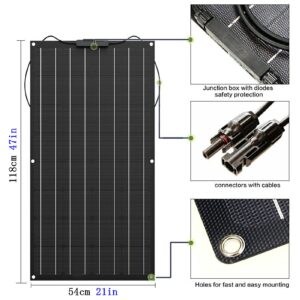 ZYTNB 1200W Flexible Monocrystalline 4 X 300 Watt 18 Volt Solar Panel High Efficiency Mono Solar Module kit with 40A Charger Controller for Camping Caravan RV and Other Off Grid Applications