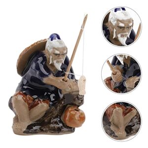 1pc Fisherman Ornament Ceramics Shelf Shangshuishi Elder