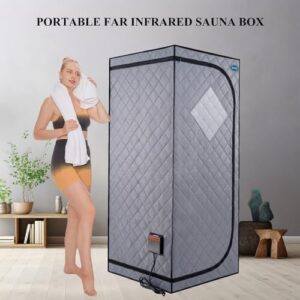 KUNSANA Full Size Portable Far Infrared Sauna Tent,Personal Home Sauna Spa with Heating Foot Pad and Portable Chair