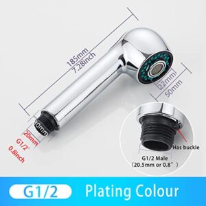 Kitchen Sink Pull Down Faucet Head Replacement 2-Functions Pull Out Sprayer Head Chrome, (Plating)