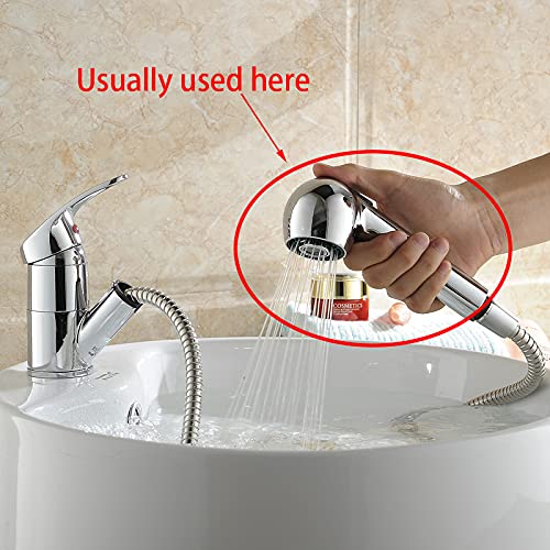 Kitchen Sink Pull Down Faucet Head Replacement 2-Functions Pull Out Sprayer Head Chrome, (Plating)