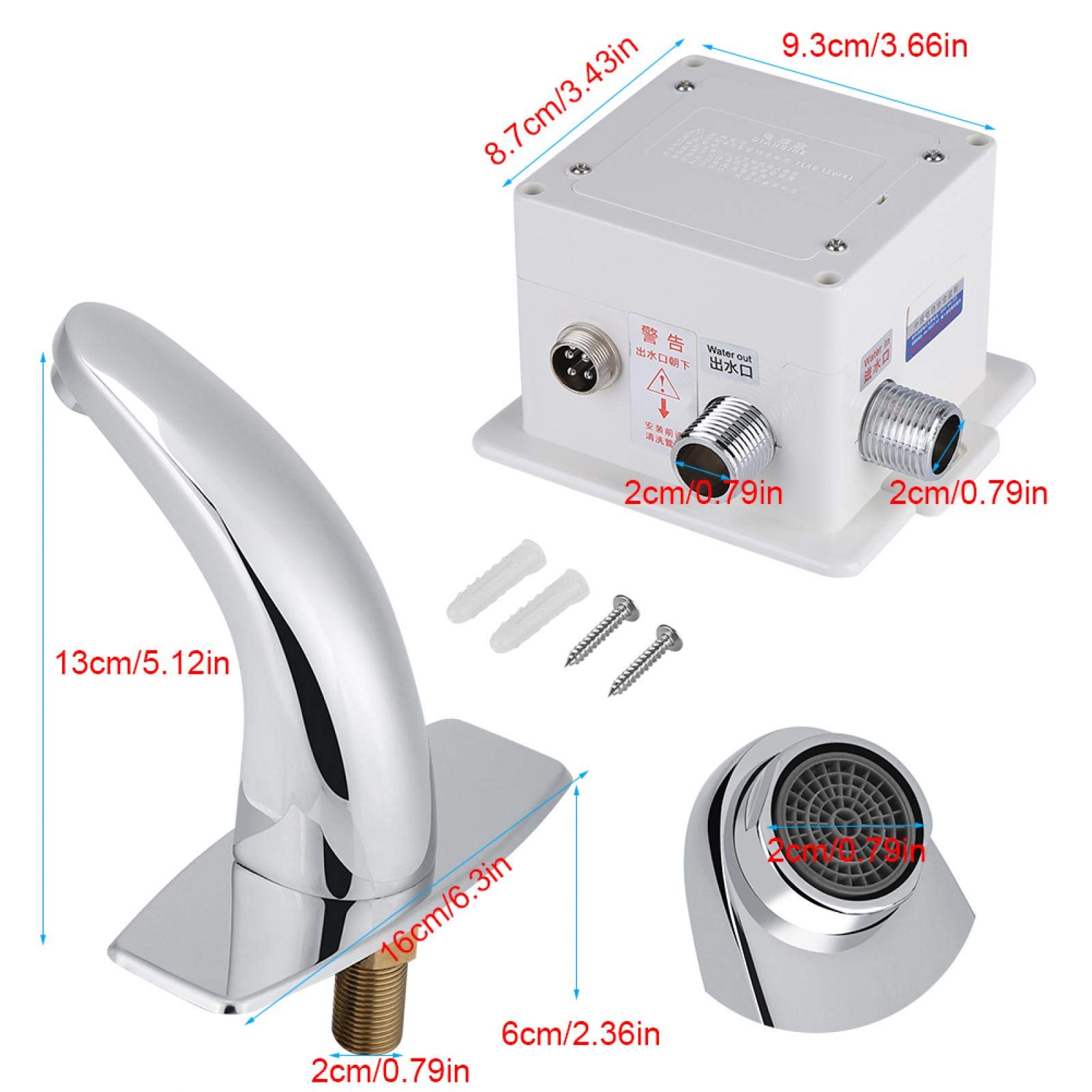 Llave De Lavamanos para BañO Automatico, Sensor Water Faucet, Tap Water Tap with Control Box Bathtub and Shower Water Tap Sensor Tap