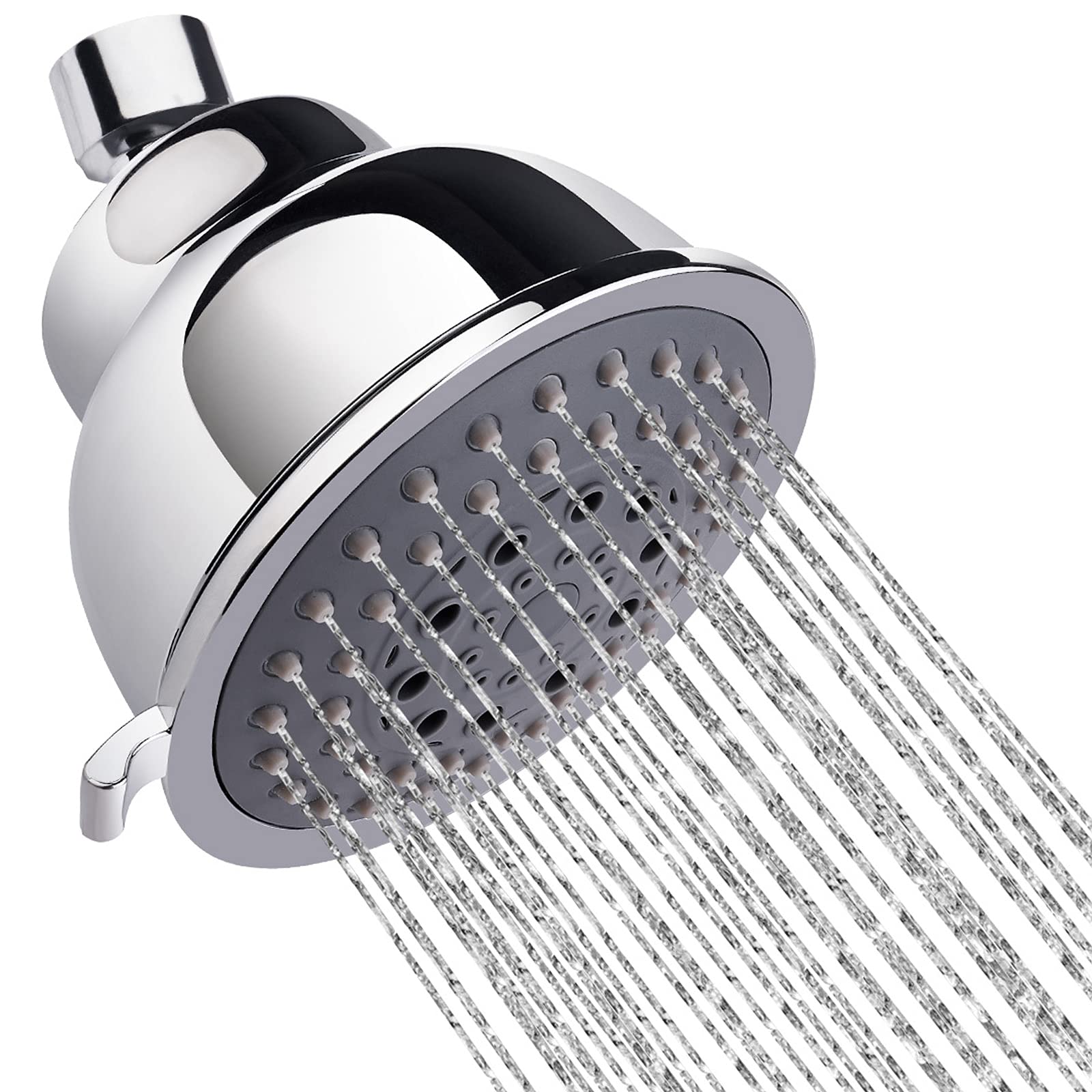 Shower Head High Pressure, Rain Shower Head, 4 Inch Detachable Showerheads, Tool-Free Installation, Automatic Cleaning, 5 Spray Settings, More Water Savings (2.5 GPM)