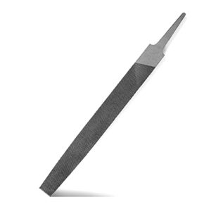 xaqishire 6-inch flat medium cut file, double cut teeth, high carbon steel, single hand file without handle, suitable for shaping metal, wood, etc.