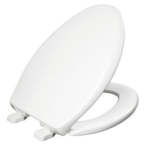 mayfair 18100sl 000 collins slow close plastic toilet seat that will never loosen, with super grip bumpers, elongated, long lasting solid plastic, white