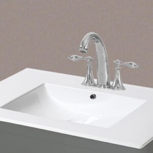 Saint Birch 24" Modern White Ceramic Bathroom Vanity Top Sink, with Three Faucet Holes