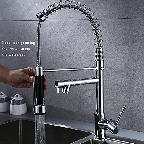 Gnimauhz Spray Gun Replacement Spring Kitchen Mixer Tap Faucet Pull Out Down Sprayer head Shower Head,Polished Chrome Finish,only for G 1/2 Male Connection