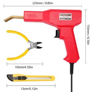 50w Hot Stapler,Plastic Welding Machine Car Bumper Repair Kit with Plier, knife,Flat/Outside Corner/Inside Corner/Wave Staples Welding Repairing Machine Welder Gun Repair (Red)