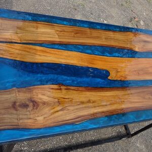 Epoxy Table, Live Edge Wooden Table, Epoxy Resin River Table, Natural Wood,Dining Table, Natural Epoxy Table, Resin Table