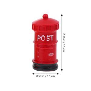 Yardwe 4pcs Post Box Miniature Figurines Terrariums Figurines Home Decor Cake Decorating Resin Cake Figurine Miniature Mailbox Child Sand Table Furniture Synthetic Resin