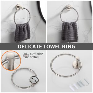 BGL Bathroom Accessory Set Brushed Nickel 4-Pieces Bathroom Towel Rack 24 Inches Adjustable Bathroom Hardware Set