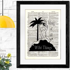 Wild Things - Decor - 4 piece set - Dictionary Art Print Quotes and Sayings Print - UNFRAMED 8 X 10 inches