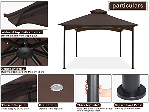 MASTERCANOPY Outdoor Garden Gazebo for Patios with Stable Steel Frame(11x11, Coffee)