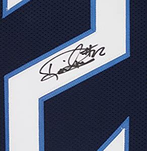 Derrick Henry Autographed Blue Tennessee Jersey - Beautifully Matted and Framed - Hand Signed By Henry and Certified Authentic by Beckett - Includes Certificate of Authenticity