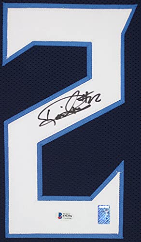 Derrick Henry Autographed Blue Tennessee Jersey - Beautifully Matted and Framed - Hand Signed By Henry and Certified Authentic by Beckett - Includes Certificate of Authenticity