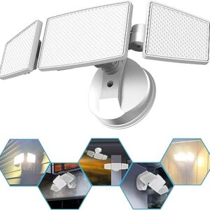 Lightdot LED Security Lights，3800LM 5000K Motion Sensor Light Outdoor, 360° Adjustable (Black)