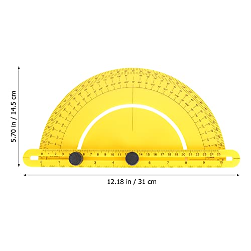 DOITOOL 180 Universal Goniometer Angle Finder Tool Multitools Rotary Protractor Goniometer Ruler Metal Protractor Rotating Angle Measure Protractor Arm Swing Stainless Steel To Rotate Abs